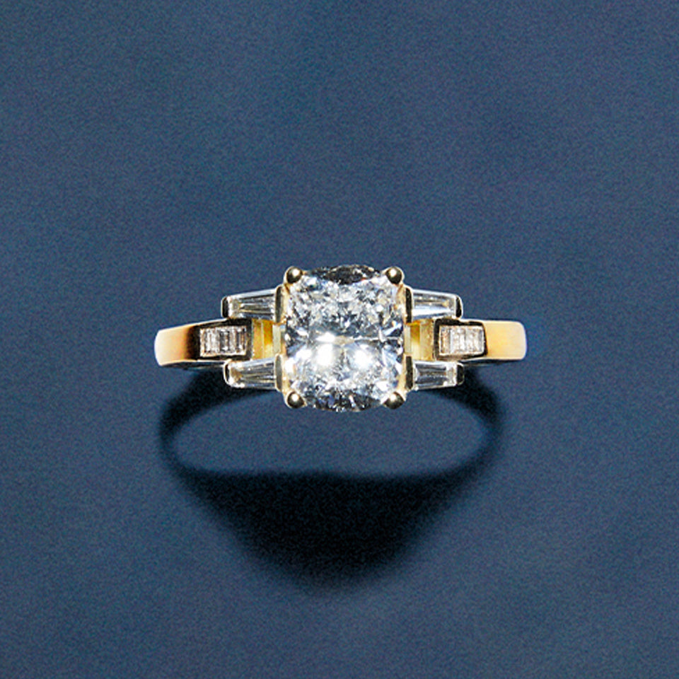 Signature Cushion Cut Diamond Buckle Ring | Thirteen Fine Rings | V by ...